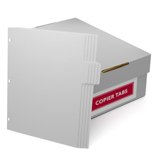 High-Quality 90lb Copier Tabs, 1/5th Cut, 1250 Tabs per Carton ...