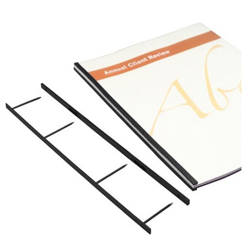 4-Pin Reclosable Binding Strips, 1" x 11", 100 Pack - Black/Navy ...