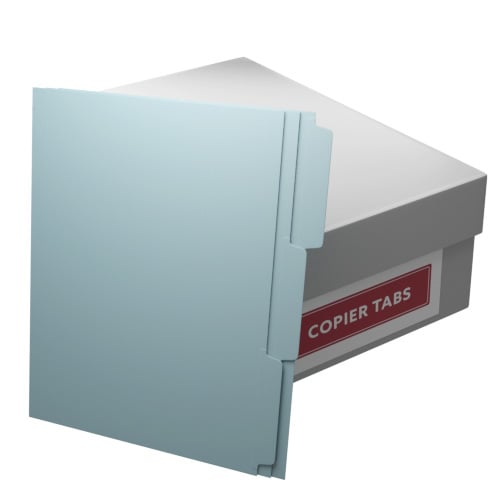 90lb Blue Copier Tabs, 8.5"x11", 1260 Count - Durable & Customizable ...