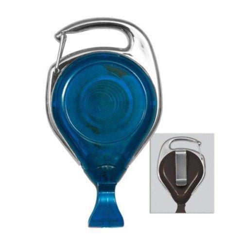 Blue Translucent Badge Reel with Belt Clip - 25 Pack by BuyBinding ...