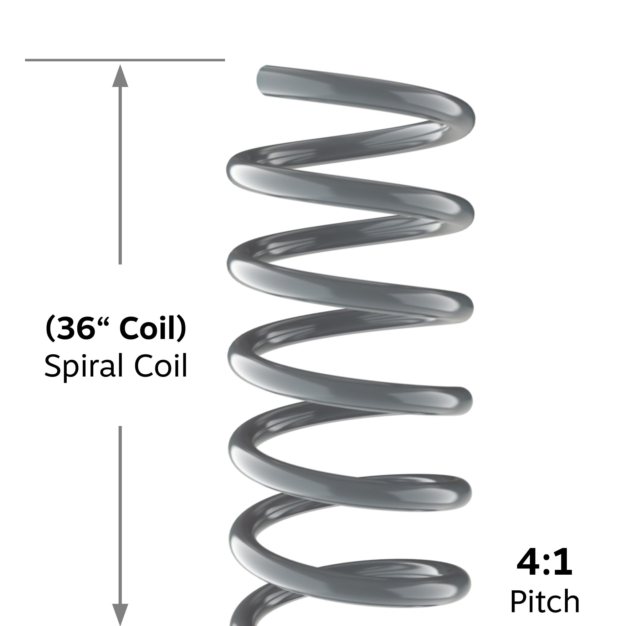 36" Gray 10mm Spiral Binding Coils - 100 Pack (4:1 Pitch) – MyBinding.com