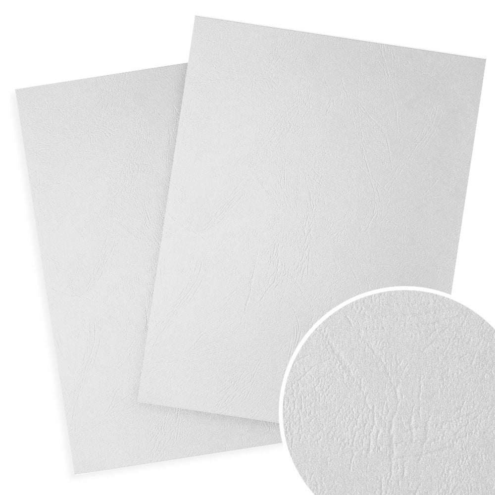 Elegant White Grain Binding Covers - 90lb, Customizable, 100 Pack ...