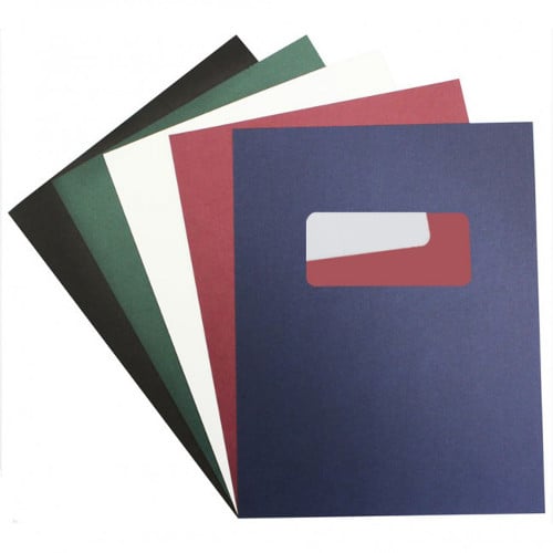 Elegant Linen Weave Covers with Windows - 100 Pack - BuyBinding ...