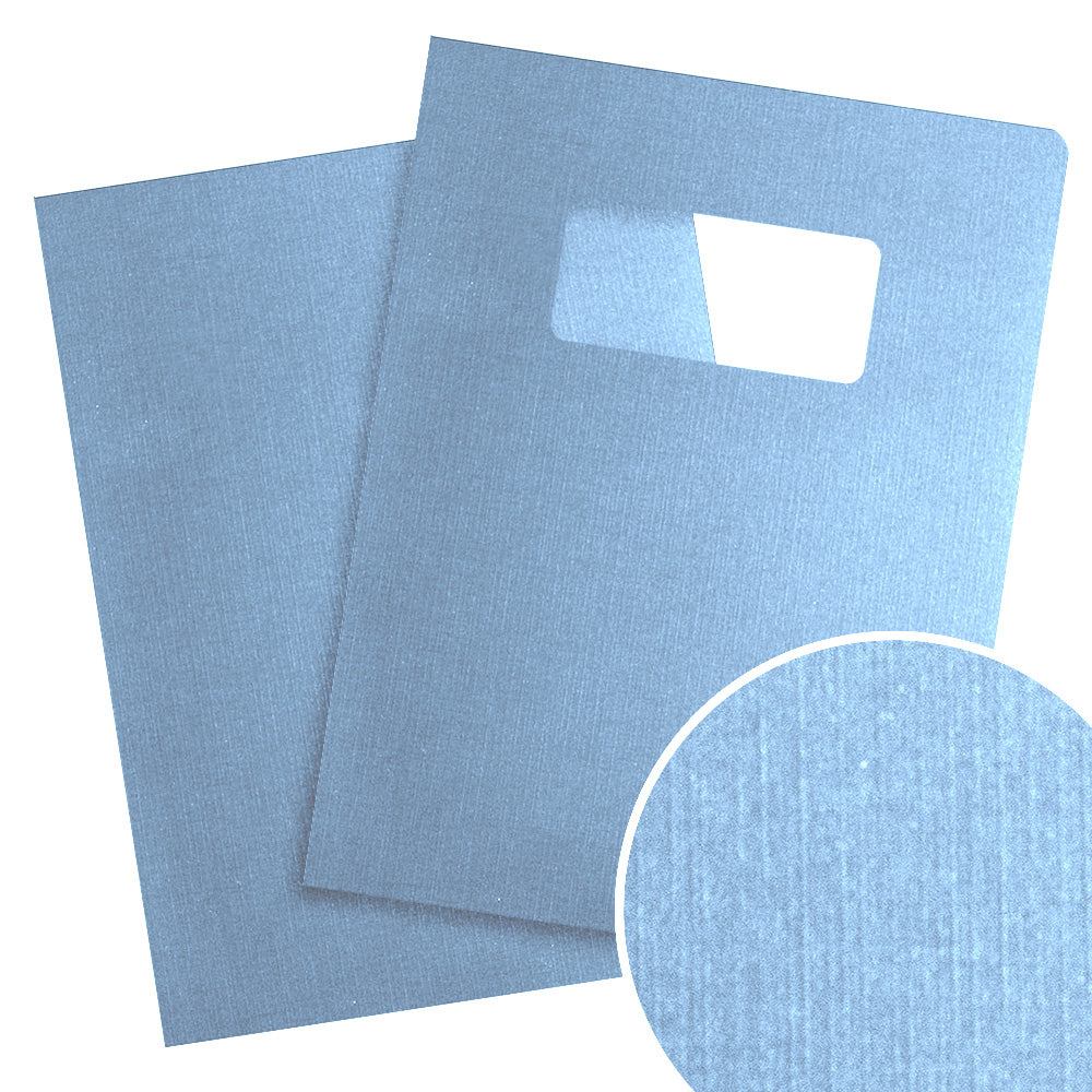 Light Blue Linen Presentation Covers with Windows, 100 Pack – MyBinding.com
