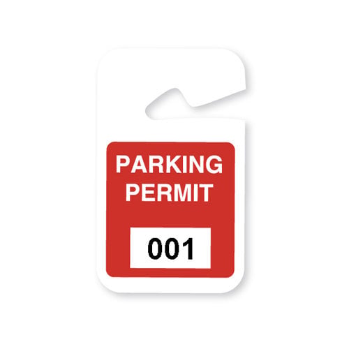 Non-Expiring Plastic Parking Permit - Red - 100pk – MyBinding.com