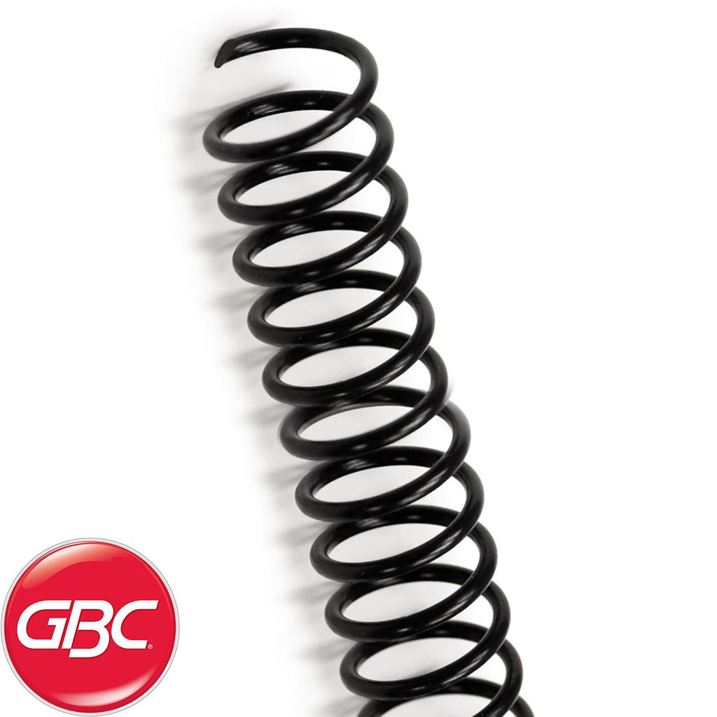 GBC Premium Black Spiral Coils - 6mm to 33mm, 100 Coils, 4:1 Pitch ...