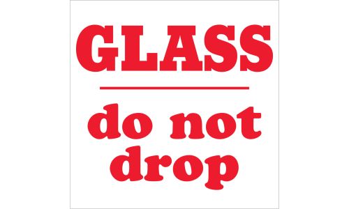 Buy 4" x 4" - "Glass - Do Not Drop" Labels - 500/Roll (53BXPSCL595R)