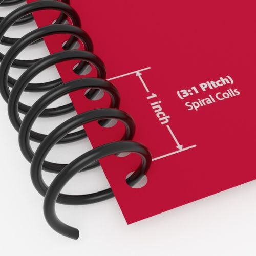 Black 6mm 3:1 Pitch Spiral Binding Coil (12" Long) - 100pk