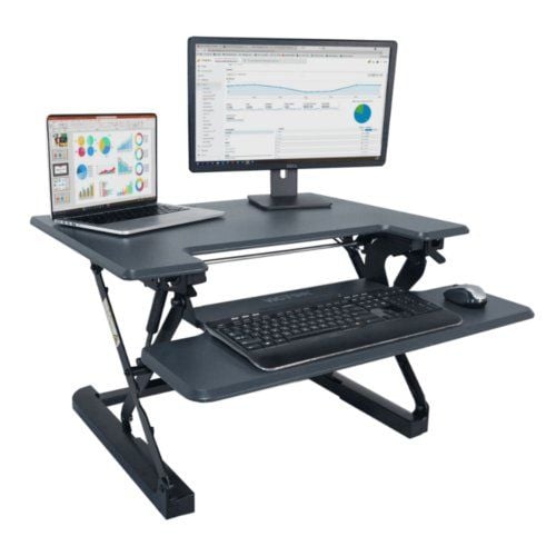 Victor High Rise Height Adjustable Standing Desk with Keyboard Tray Gray DCX710G