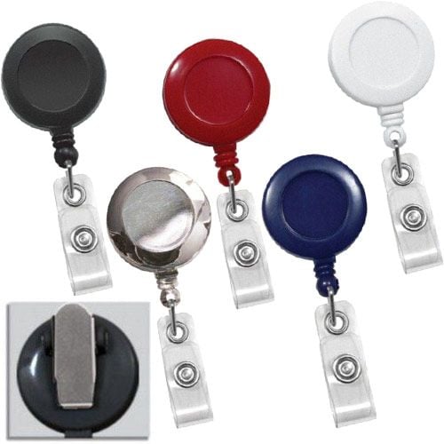Buy Round Badge Reel with Spring Clip - 25pk