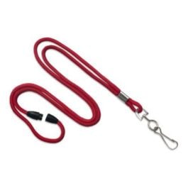 Buy Red Round Braid Break-Away Lanyard with NPS Swivel Hook - 100pk ...